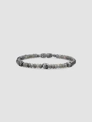 David Yurman Meto Mori Skull Station Bracelet In Sterling Silver Labradorite