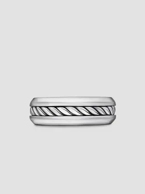 David Yurman Cable Inset Band Ring In 8mm