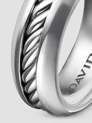 David Yurman Cable Inset Band Ring In 8mm