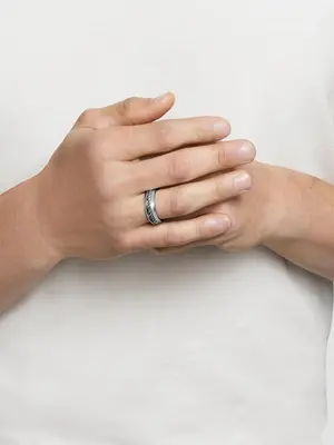 David Yurman Cable Inset Band Ring In 8mm