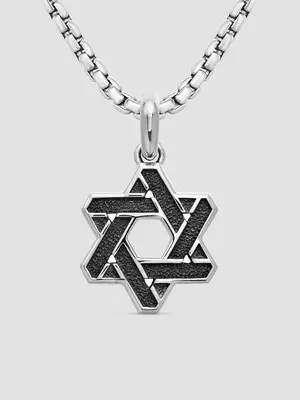 David Yurman Cable Star Of David Amulet In 19mm - Silver