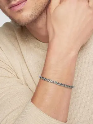 David Yurman Fluted Chain Bracelet In 5mm - Silver