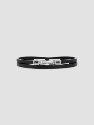 David Yurman Streamline Double Wrap Leather Bracelet - Black