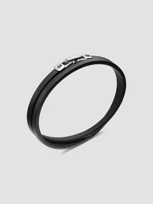David Yurman Streamline Double Wrap Leather Bracelet