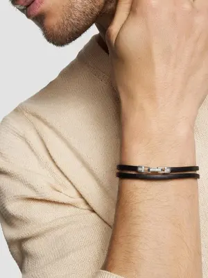 David Yurman Streamline Double Wrap Leather Bracelet