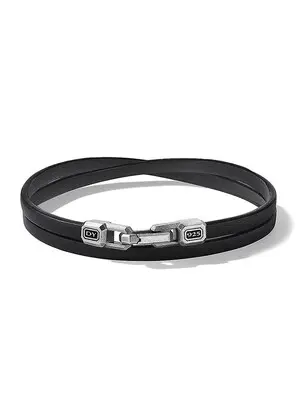 David Yurman Streamline Double Wrap Leather Bracelet