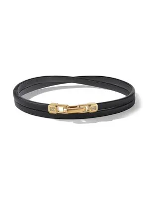 David Yurman Streamline Double Wrap Bracelet In Leather - Black