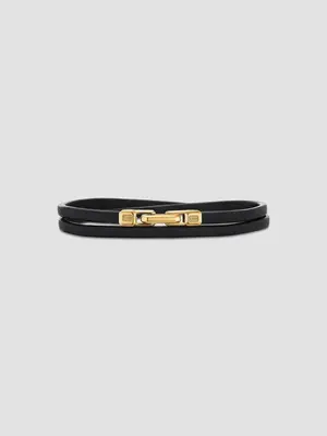 David Yurman Streamline Double Wrap Bracelet In Leather - Black