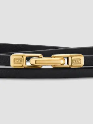 David Yurman Streamline Double Wrap Bracelet In Leather