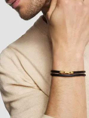 David Yurman Streamline Double Wrap Bracelet In Leather