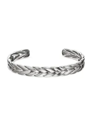 David Yurman Chevron Cuff Bracelet In 9mm - Silver