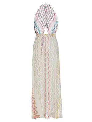 Missoni Women's Zigzag Halterneck Maxi Dress - Patchwork Multicolor Lame  - Patchwork Multicolor Lame