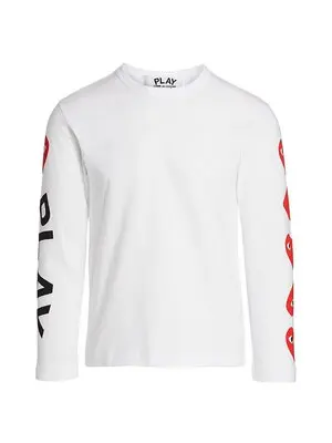 Play Comme Des Garcon Multi-heart Long-sleeve T-shirt - White