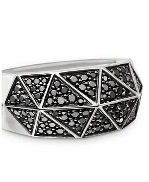 David Yurman Faceted Ring With Black Diamonds