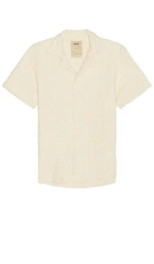 Oas Ecru Cuba Waffle Shirt In Cream - Off White