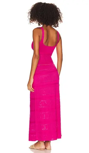 LOVERS AND FRIENDS Tayla Pointelle Maxi Dress In Fuchsia