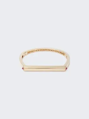 RAINBOW K Grace Bracelet - 14k Yellow Gold, White Diamonds, Rubies