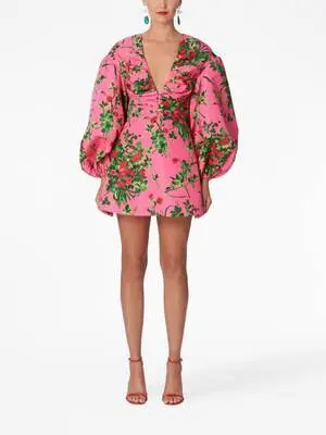 Carolina Herrera Floral-print V-neck Dress