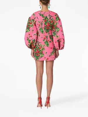 Carolina Herrera Floral-print V-neck Dress