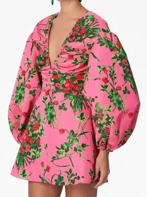 Carolina Herrera Floral-print V-neck Dress
