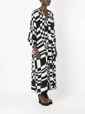 AMIR SLAMA Checked Zip-up Maxi Dress