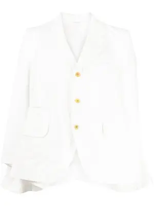 Comme Des Garçons Single-breasted Blazer - White