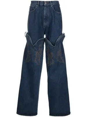Y/Project Cowboy High Cuff Jeans In Blue - 75% Off | Editorialist