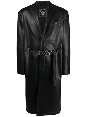 Y/project Belted Faux-leather Coat