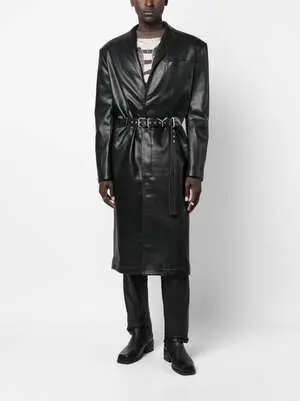 Y/project Belted Faux-leather Coat