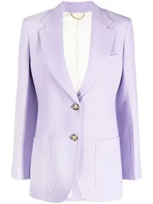 Victoria Beckham Notched-lapels Single-breasted Blazer - Purple