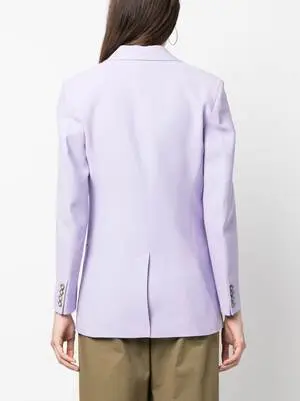 Victoria Beckham Notched-lapels Single-breasted Blazer - Purple