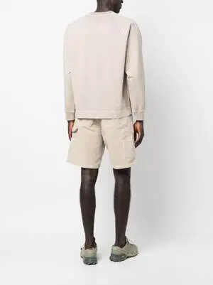 Stone Island Logo-embroidered Cotton Sweatshirt - Neutrals