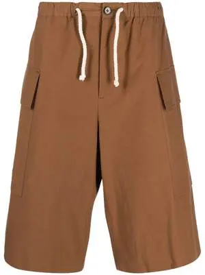 JIL SANDER Cargo Cotton Shorts - Brown