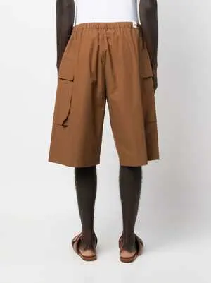 JIL SANDER Cargo Cotton Shorts - Brown