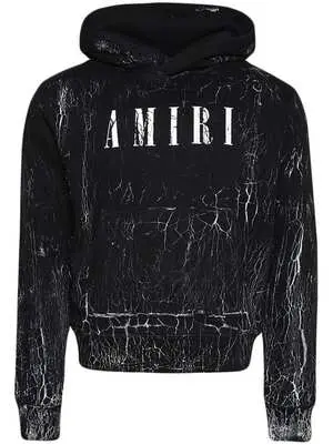 Amiri Cracked Logo Print Hoodie