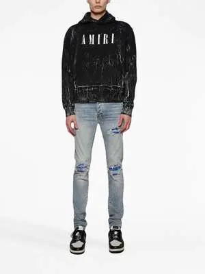 Amiri Cracked Logo Print Hoodie