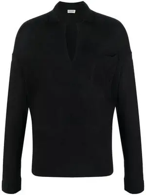Saint Laurent V-neck Long-sleeve Sweatshirt
