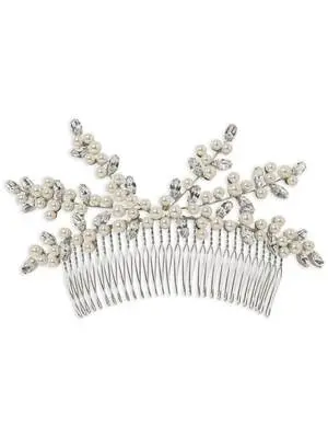JENNIFER BEHR Lorena Pearls Hair Comb - White