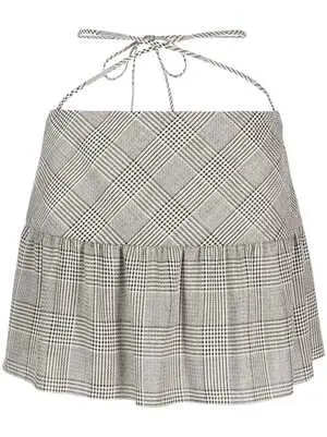 Alessandra Rich Check-pattern Mini Skirt - Black