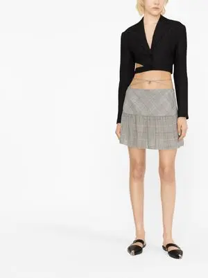 Alessandra Rich Check-pattern Mini Skirt - Black