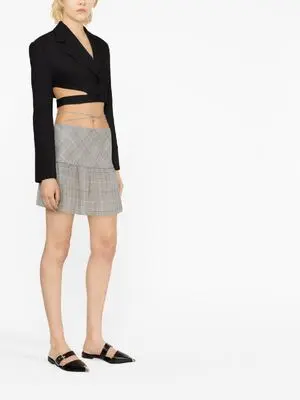 Alessandra Rich Check-pattern Mini Skirt - Black