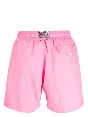 MC2 SAINT BARTH Logo-patch Drawstring Swim Shorts - Pink