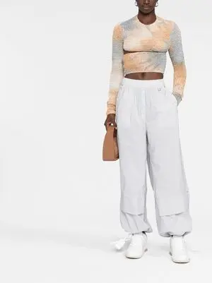 Off-White Tie-dye Cut-out Top - Blue