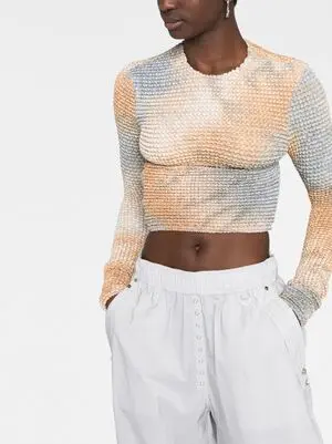 Off-White Tie-dye Cut-out Top - Blue