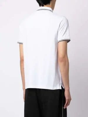Stone Island Stripe-trim Piqué Polo Shirt - White