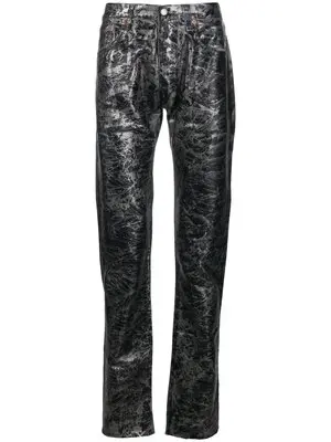 GALLERY DEPT. Abstract-print Metallic Straight-leg Jeans