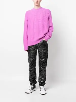 GALLERY DEPT. Abstract-print Metallic Straight-leg Jeans