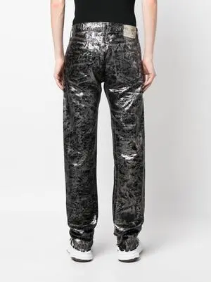 GALLERY DEPT. Abstract-print Metallic Straight-leg Jeans