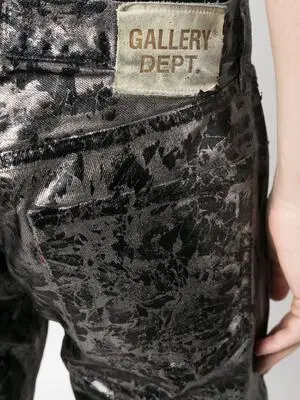 GALLERY DEPT. Abstract-print Metallic Straight-leg Jeans