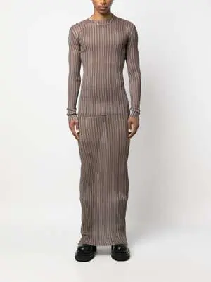 LUDOVIC DE SAINT SERNIN Striped Maxi Skirt